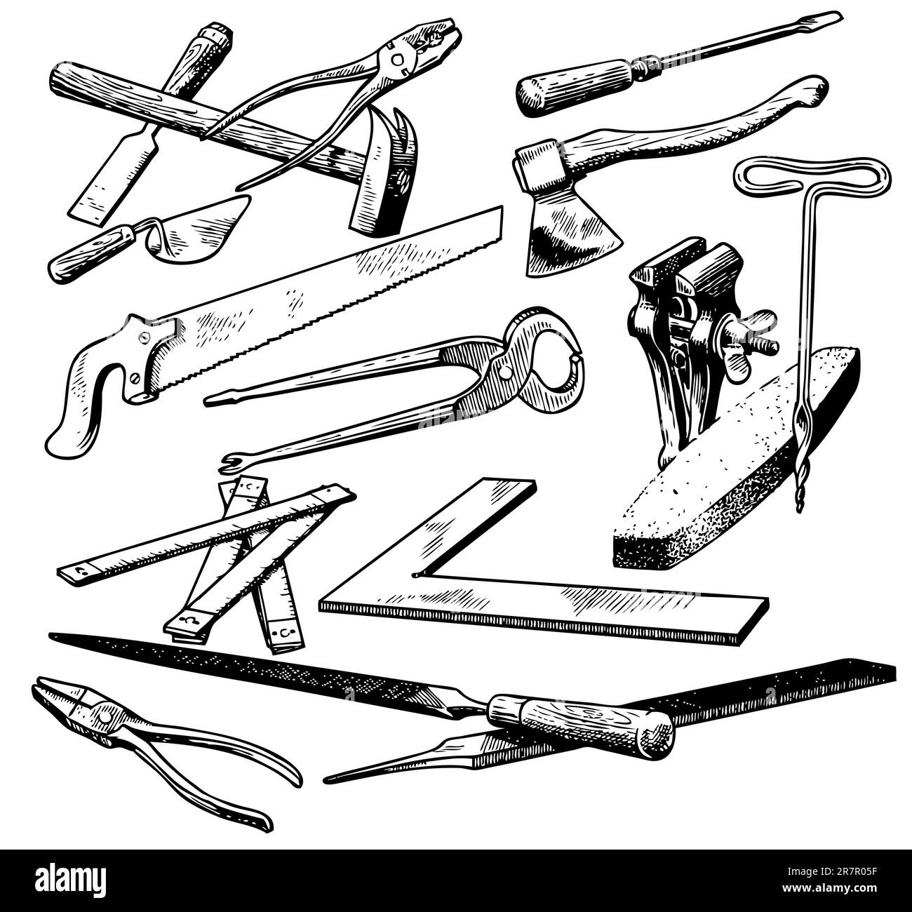 Carpentry tools measure tape Stock Vector Images - Alamy