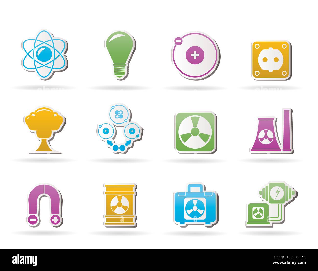 Atomic and Nuclear Energy Icons - vector icon set Stock Vector Image ...