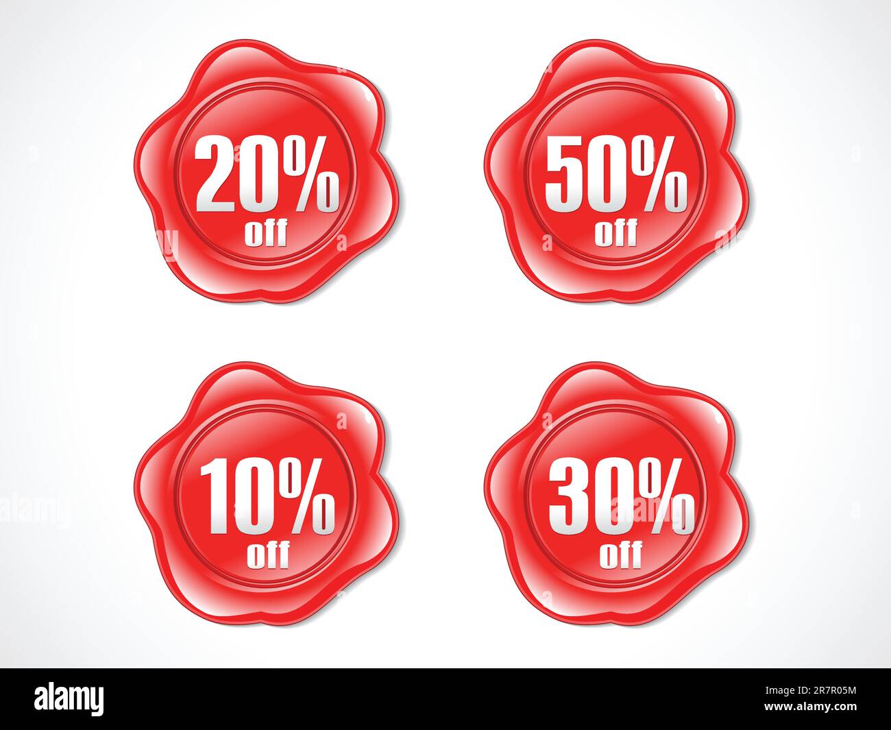 abstract red shiny plastic discount stamp vector illustration Stock ...