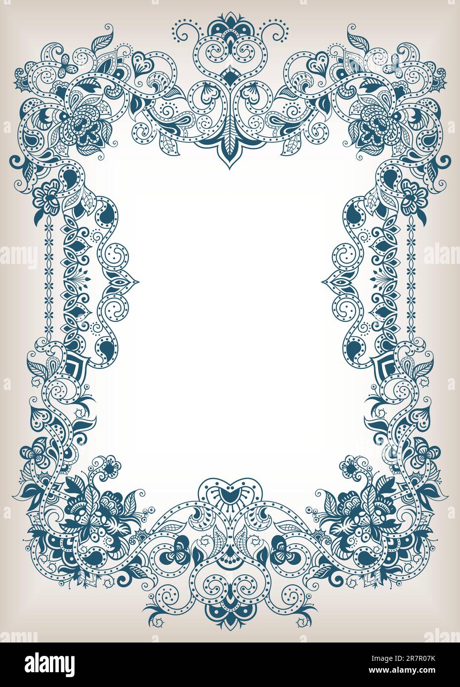 Illustration of abstract floral frame background in asia style Stock ...