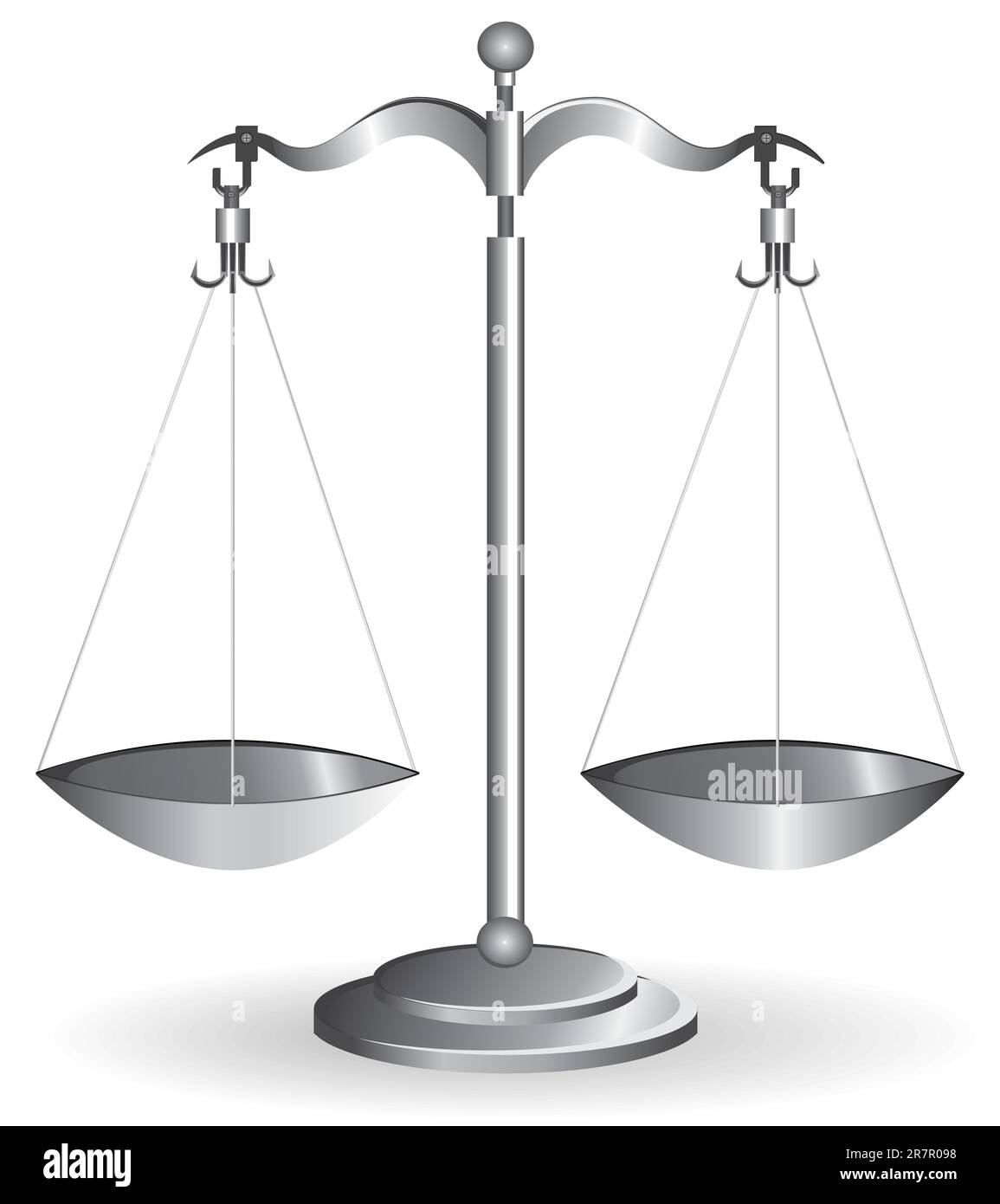 Metal balance scale silver isolated on white. Vector illustration Stock ... Metal balance scale silver isolated on white. Vector illustration Stock ...