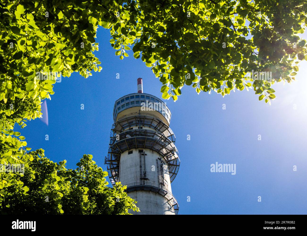 Schwerin, Germany. 30th May, 2023. The TV tower in the Neu Zippendorf ...