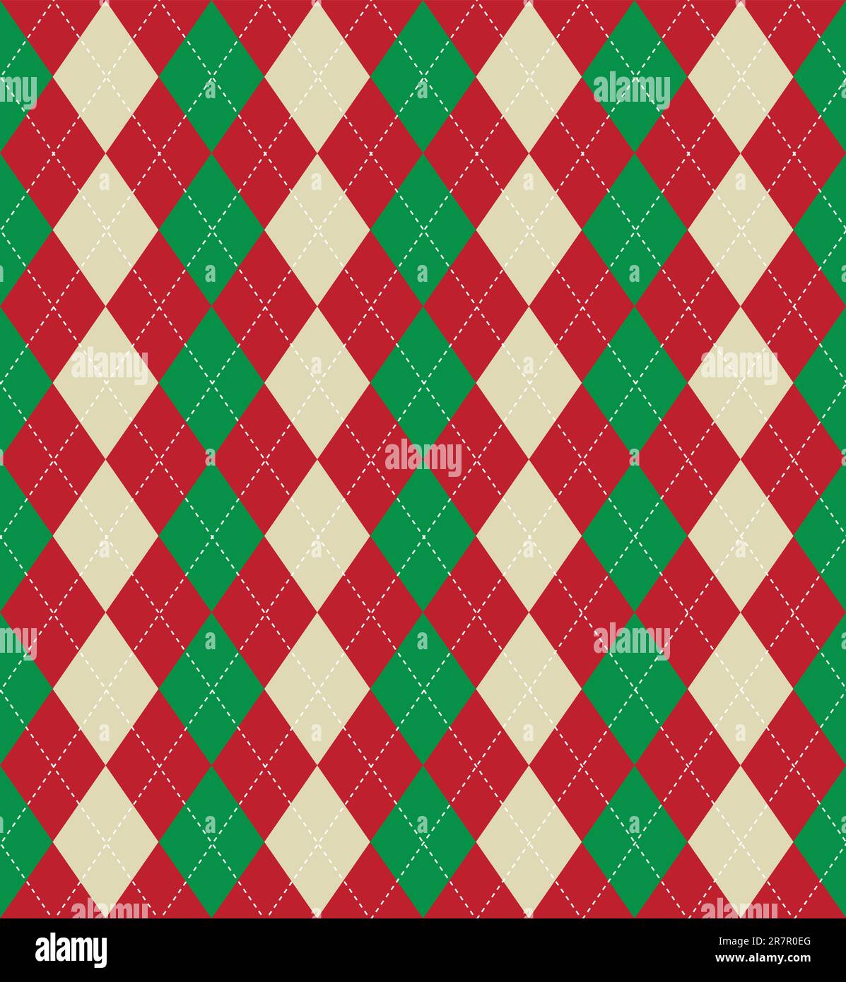 Seamless tiled background of an argyle style pattern using Christmas ...