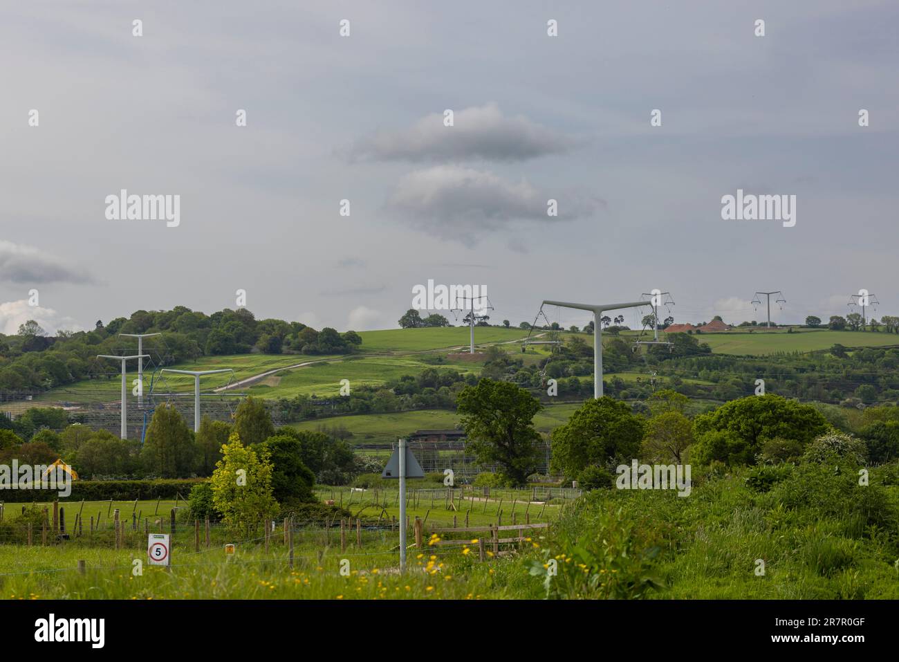 Pylons in the landscape hi-res stock photography and images - Alamy