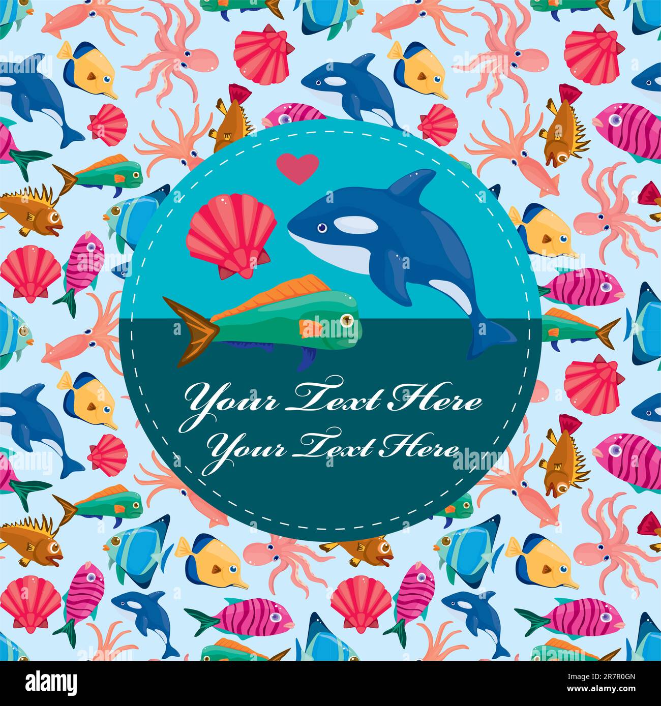 cartoon fish card Stock Vector Image & Art - Alamy