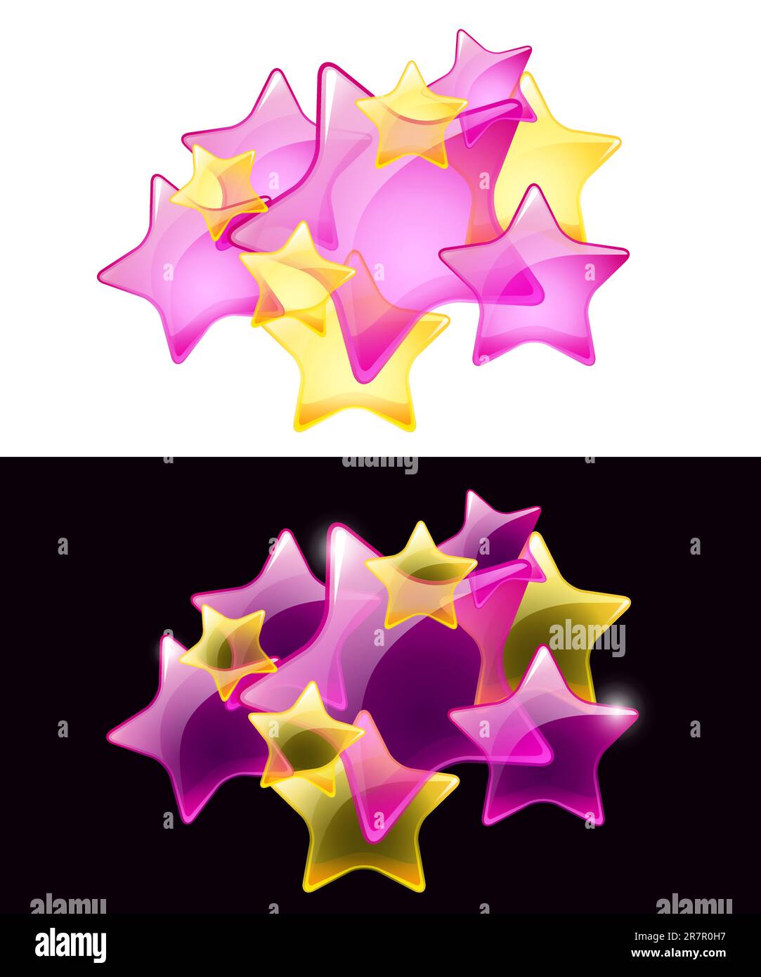 Vector Stars with transparency / easy use on white or black background ...