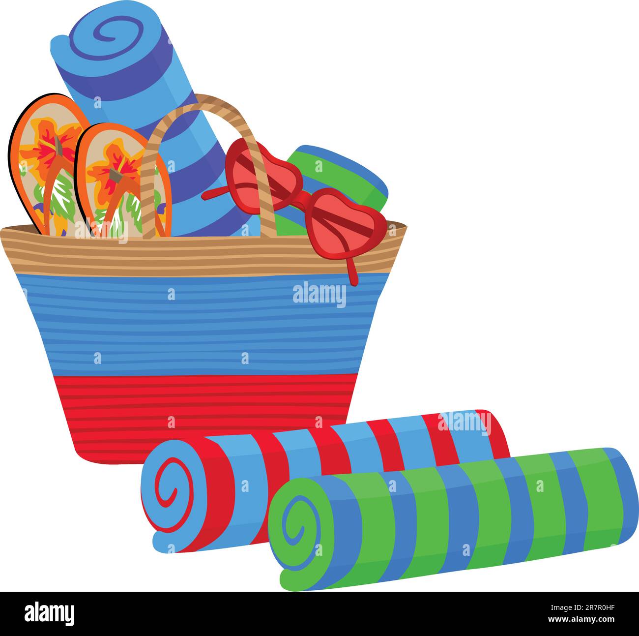 Flip flops and towel Stock Vector Images - Alamy