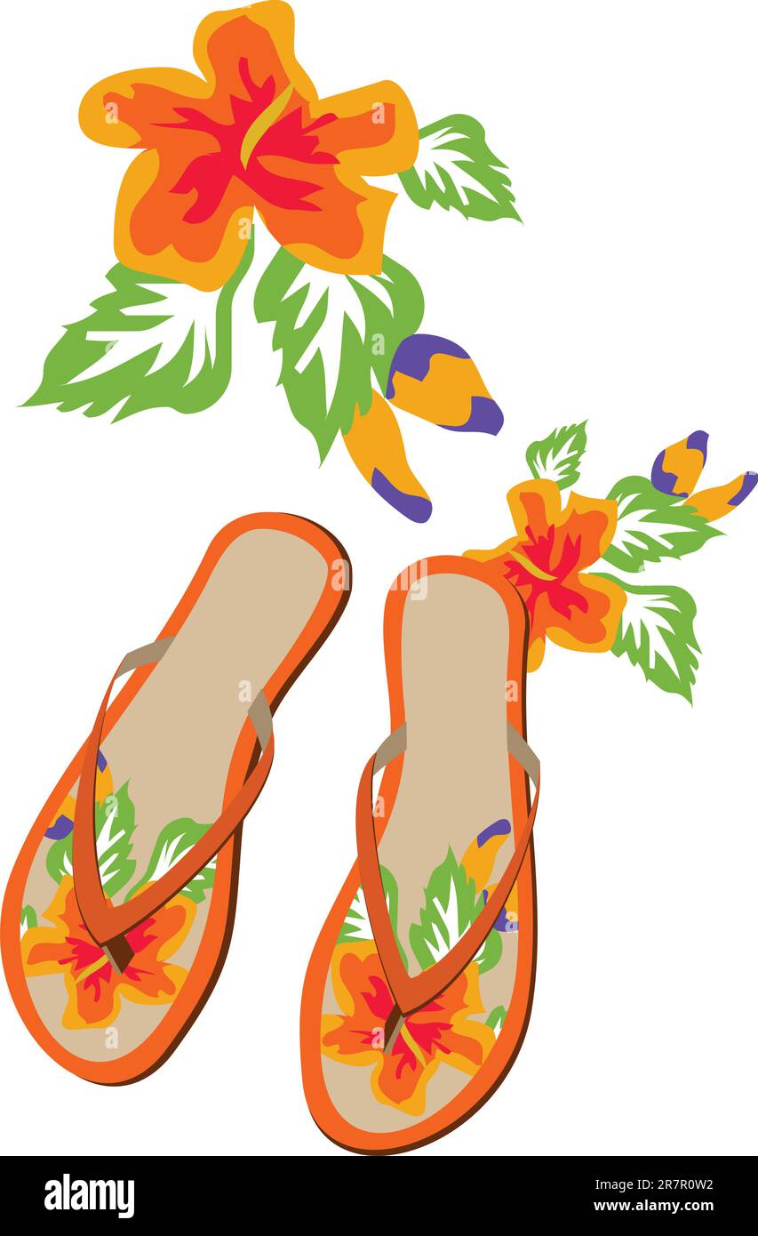 Beach flip flops on Stock Vector Images - Alamy