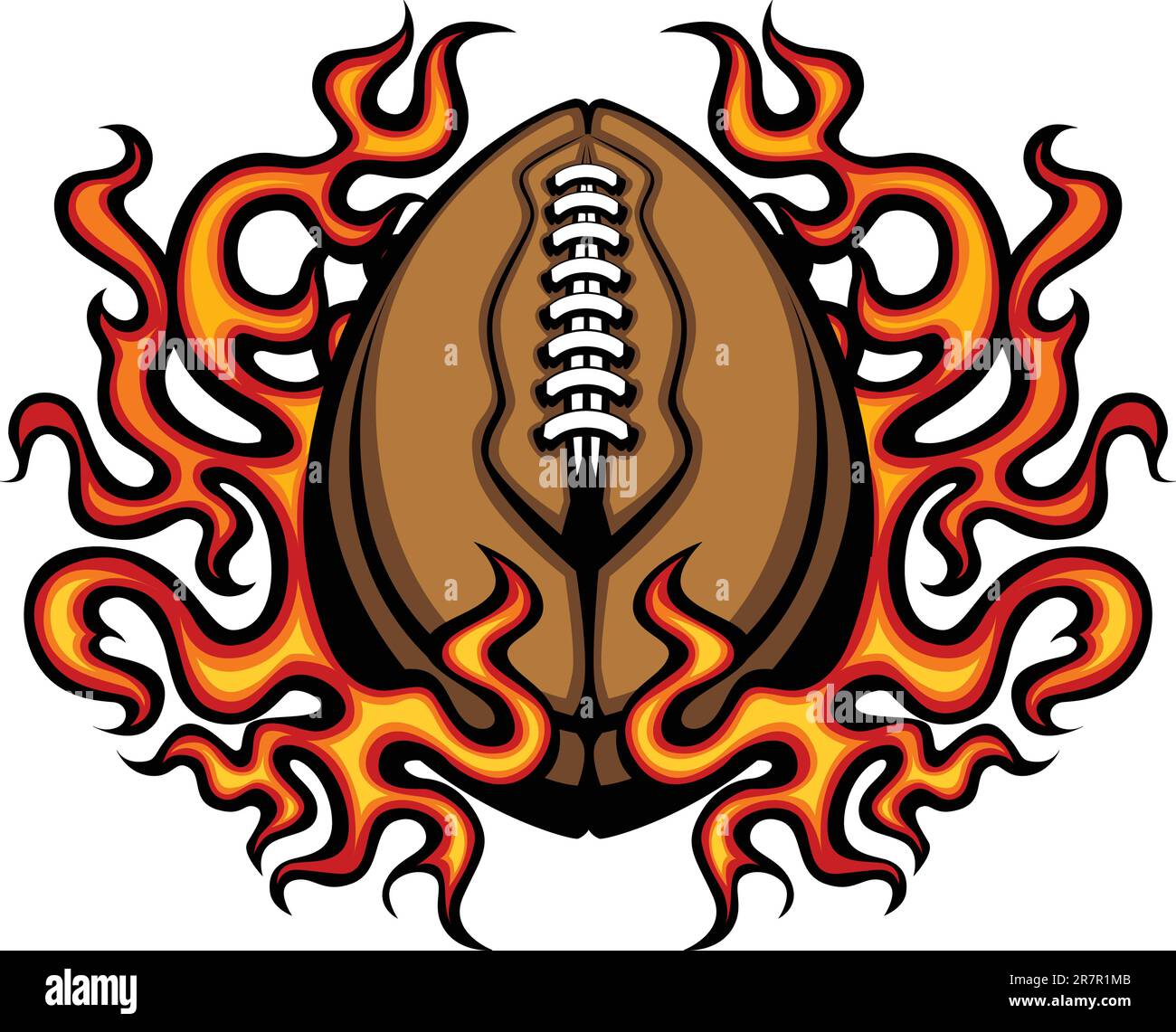 Graphic American Football vector image template with flames Stock ...