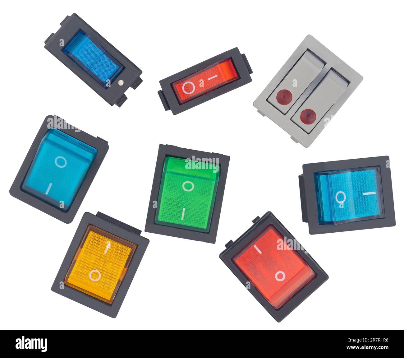 electronic component. Switches on white background Stock Photo - Alamy