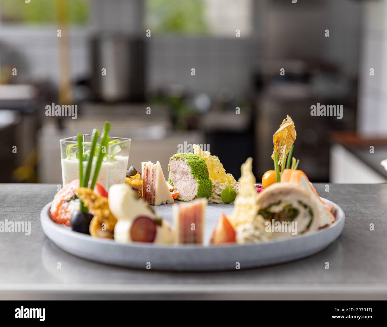 Elegant gourmet restaurant starter plate for wedding party Stock Photo ...