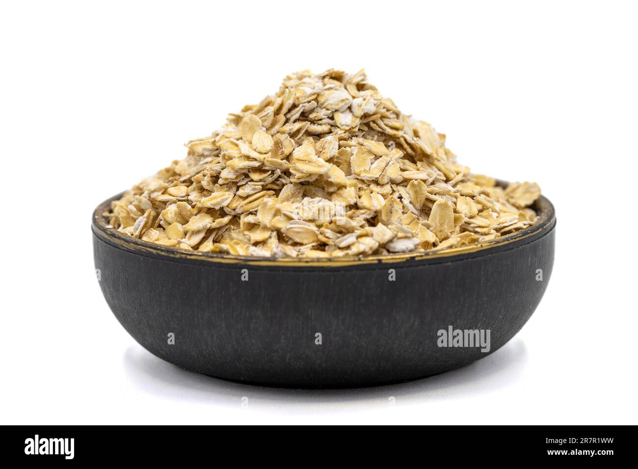 Oatmeal or Oat flakes isolated on white background. Oatmeal in bowl ...