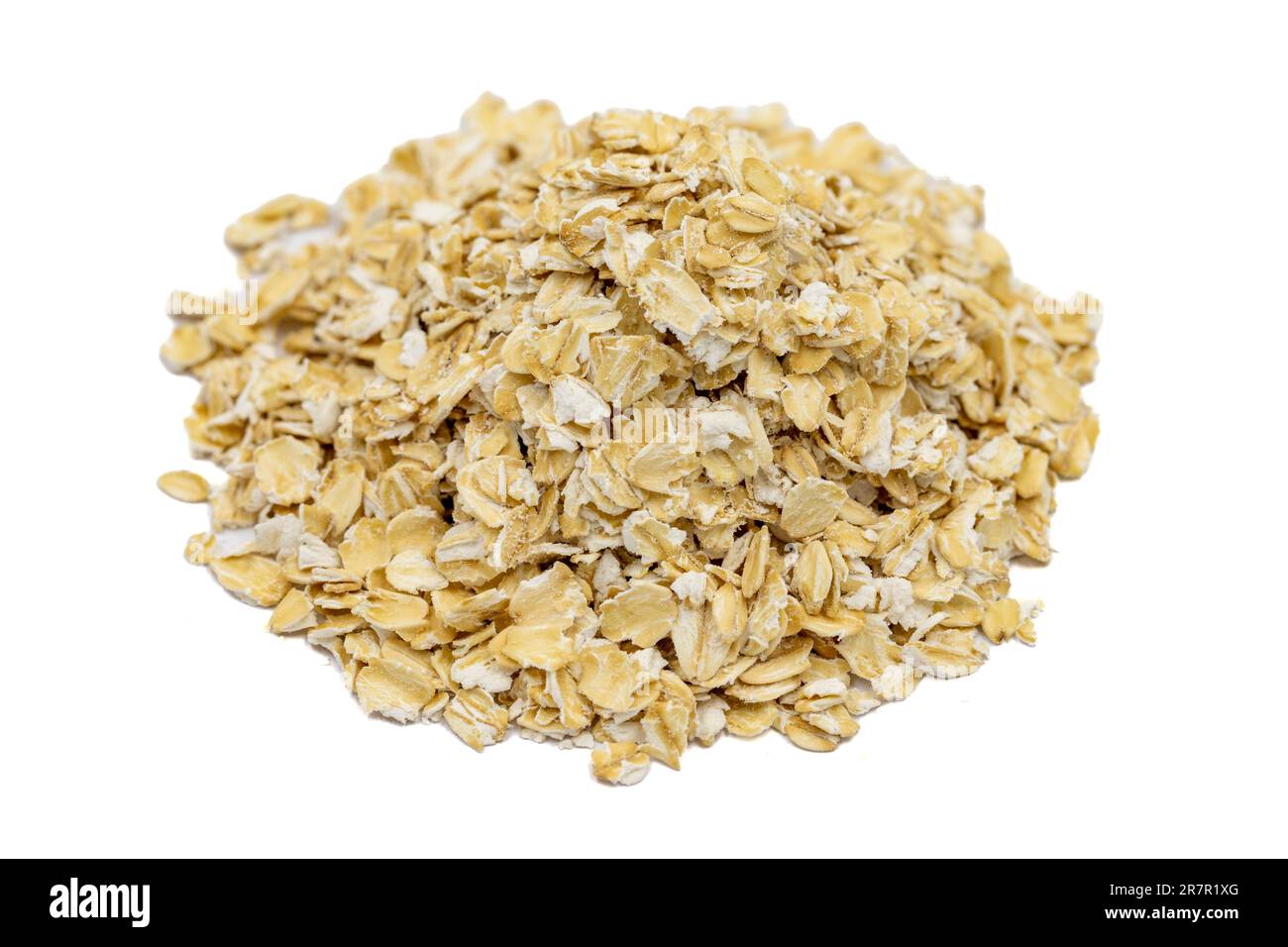 Oatmeal or Oat flakes isolated on white background. Pile of oatmeal ...