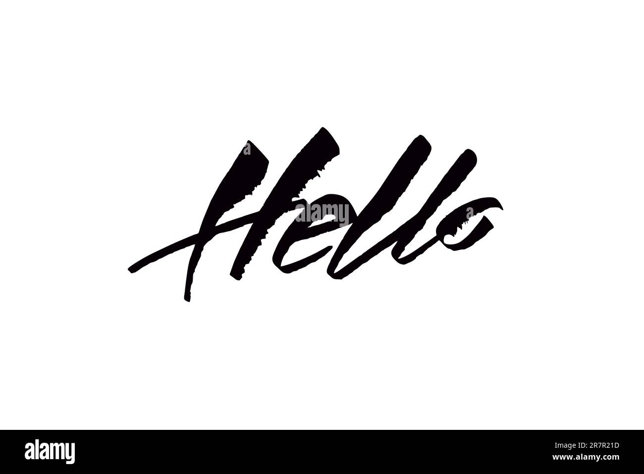 Hello. Brush lettering. Logos and emblems for invitation, greeting card ...