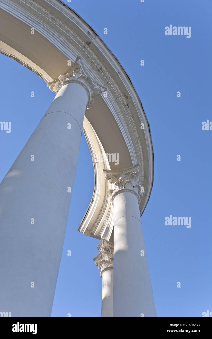 Architectural construction with columns on a background sky Stock Photo ...