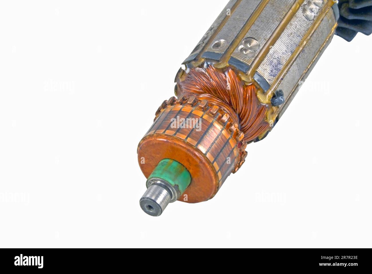 Electric motor rotor isolated white background Stock Photo - Alamy