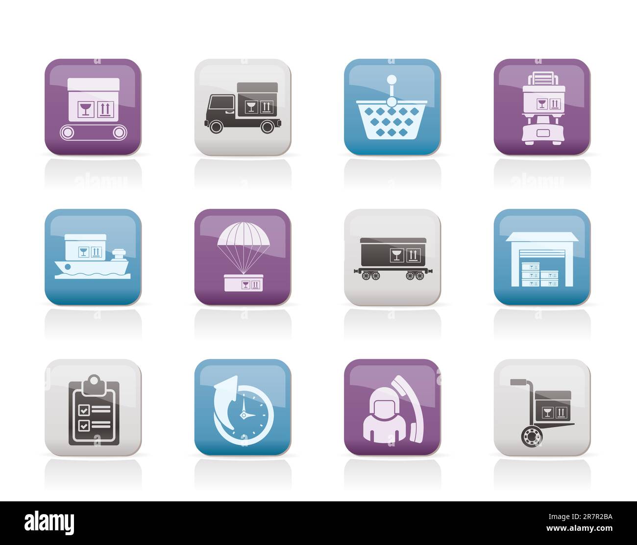 Logistic, cargo and shipping icons - vector icon set Stock Vector Image ...