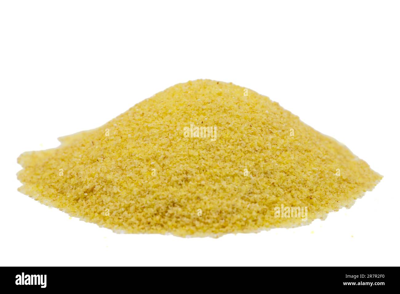 Dry organic semolina flour isolated on white background. Pile of ...
