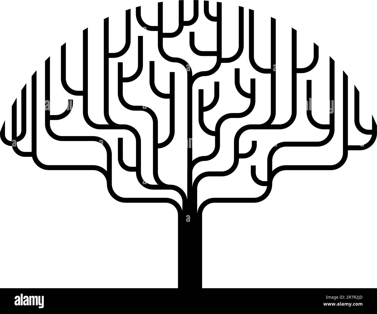 Abstract stylised tree silhouette illustration design element Stock ...