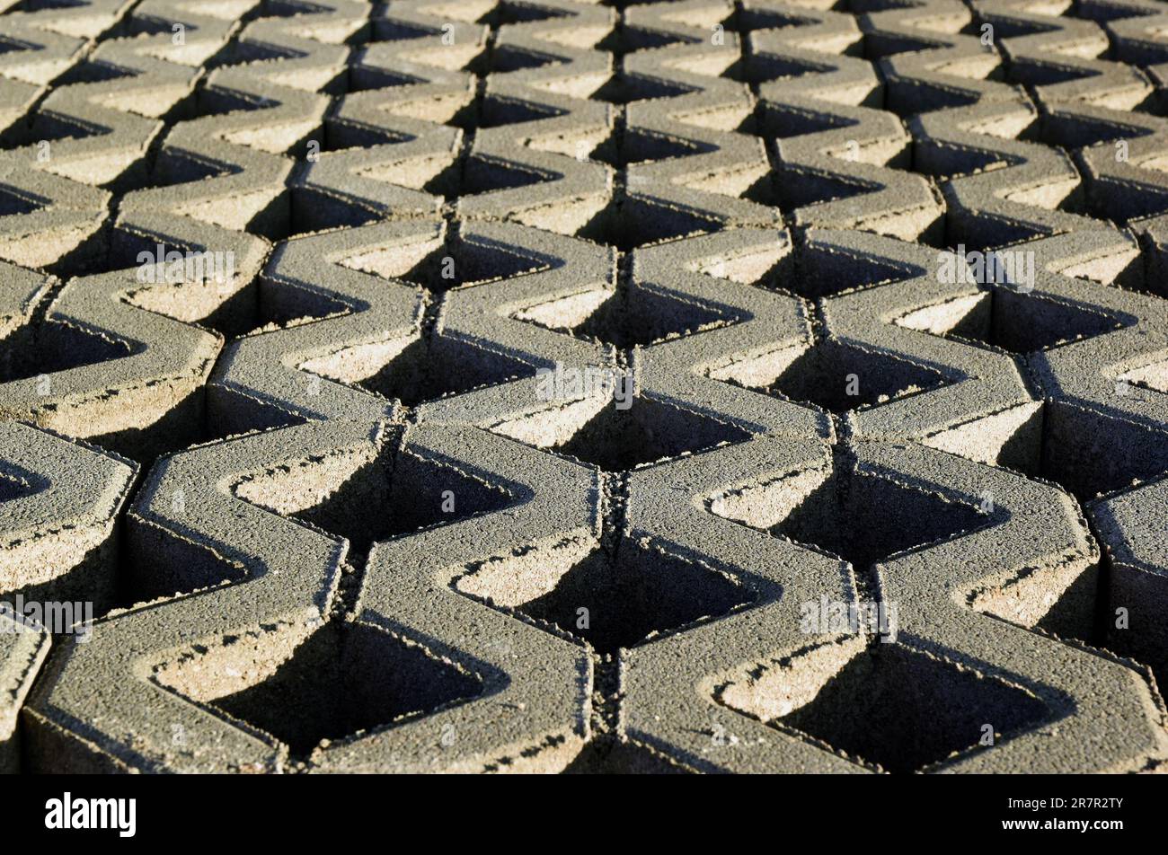 concrete exterior pavement grid . Eco-friendly parking of concrete ...