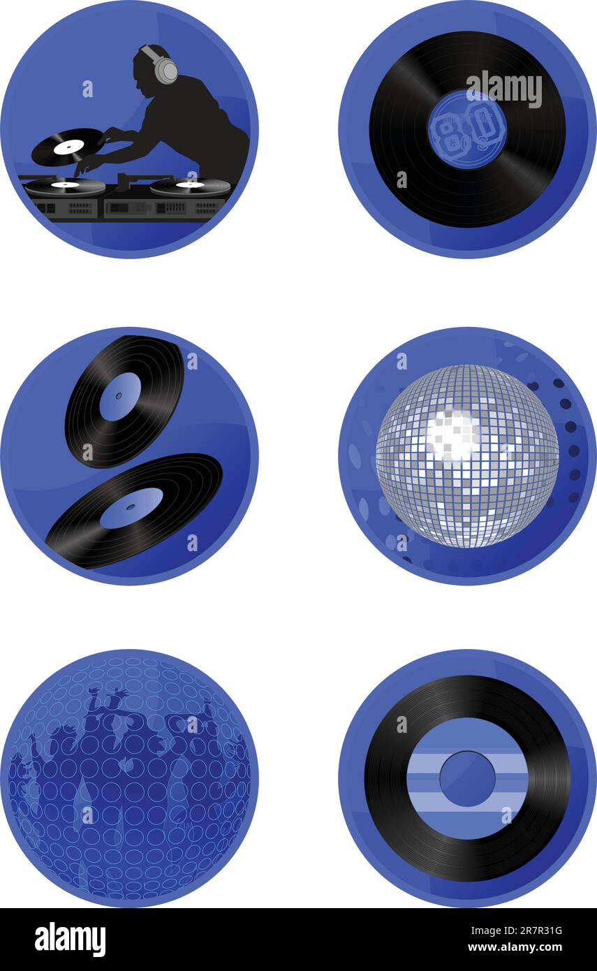 Vector disco icons isolated on white background Stock Vector Image ...