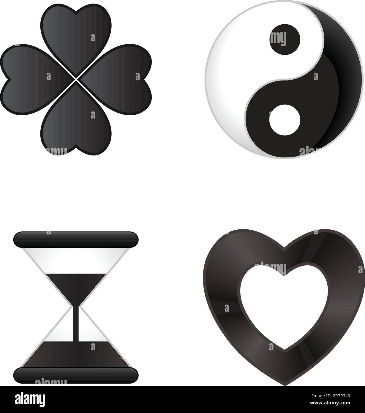 Black and white icons isolated on white background Stock Vector Image ...
