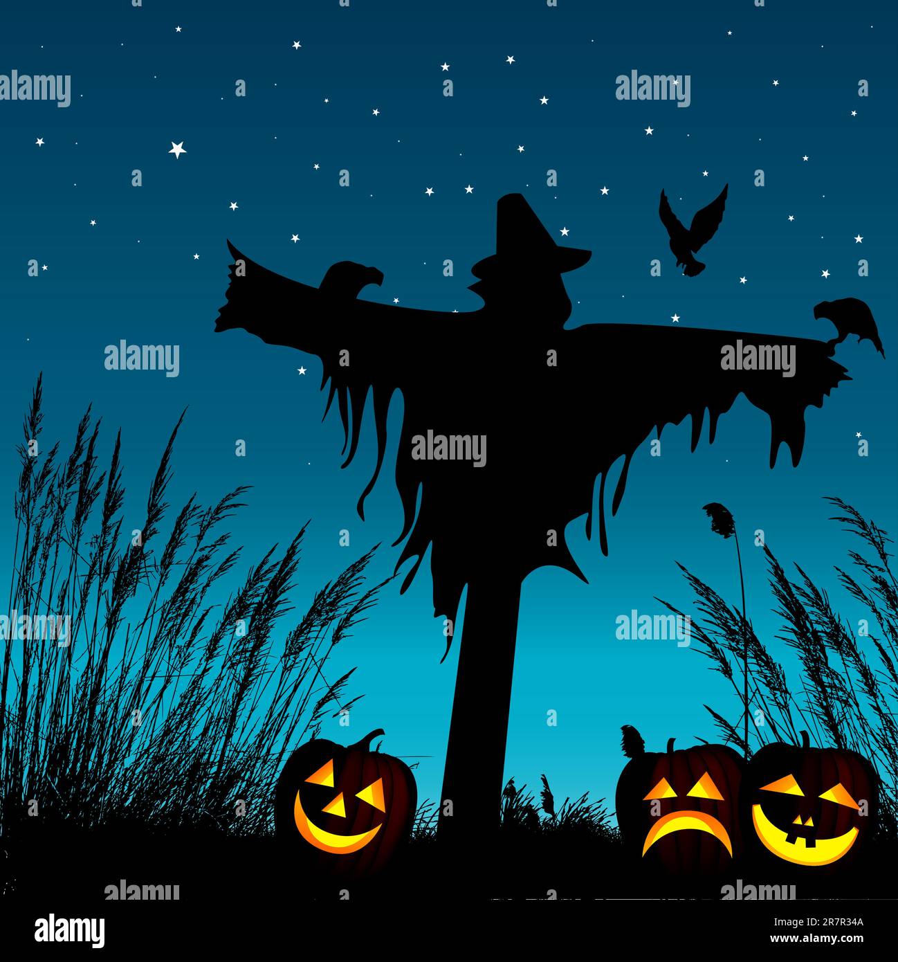 vector illustration of a scarecrow Stock Vector Image & Art - Alamy