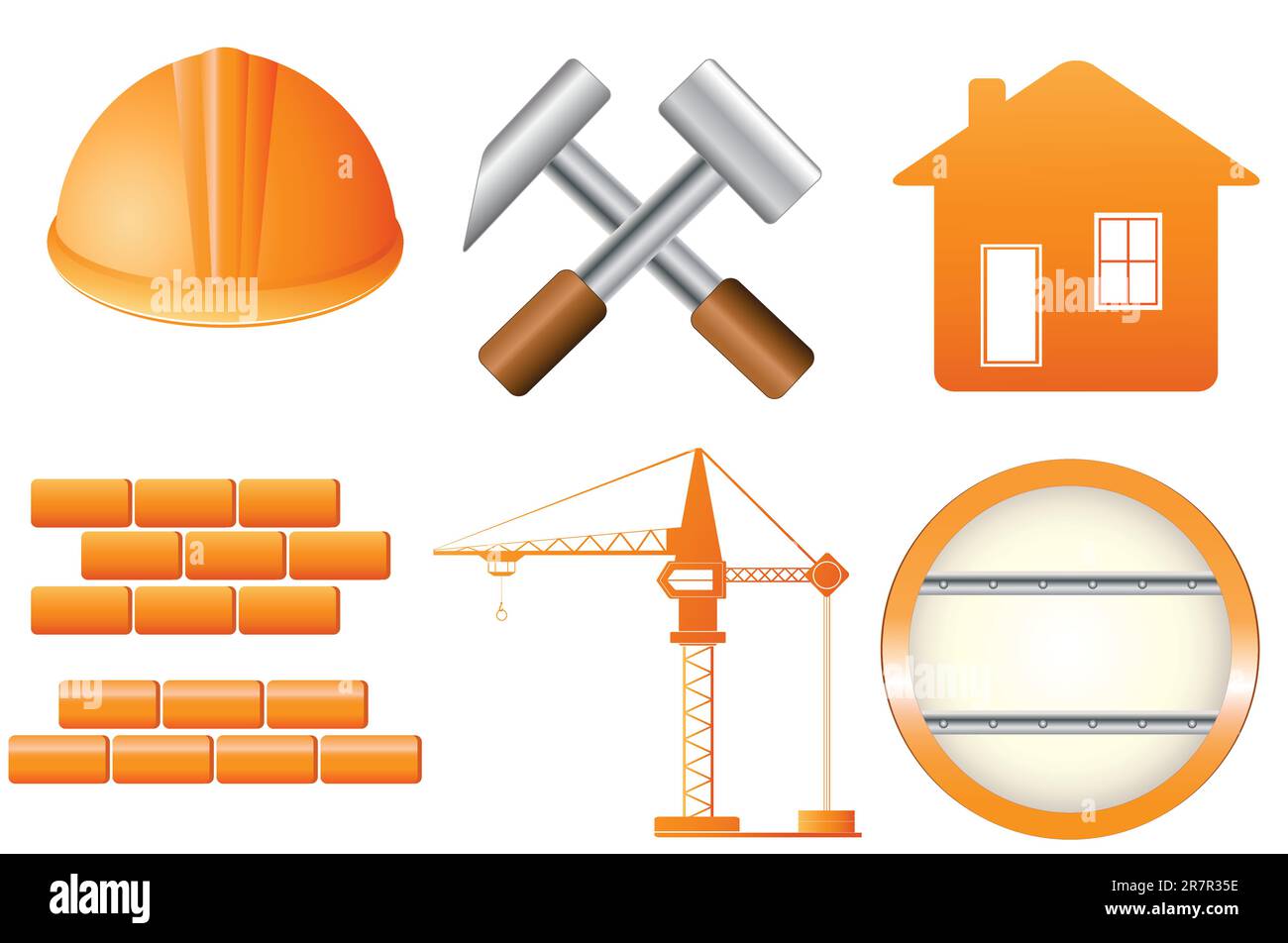 set of icons many construction objects Stock Vector Image & Art - Alamy