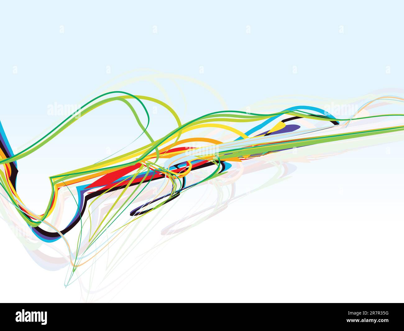 abstract colorful line wave vector illustration Stock Vector Image ...