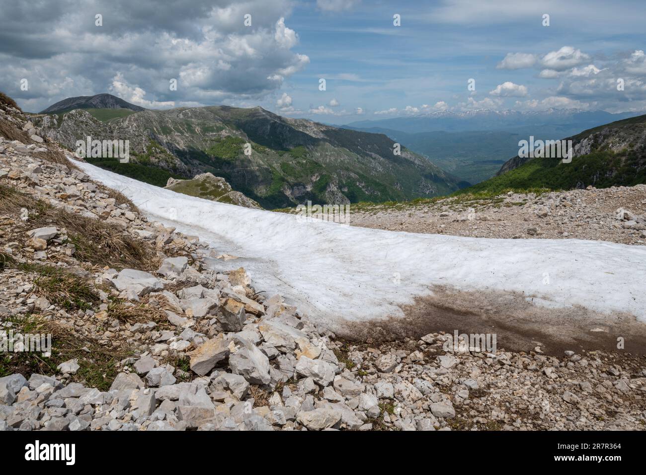 Mountain scenery landscape in the Apennine range near Monte Terminillo ...