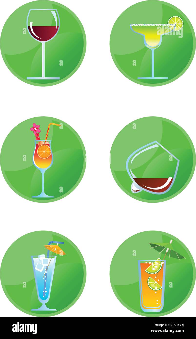 Alcoholic drink icons isolated on white background Stock Vector Image ...