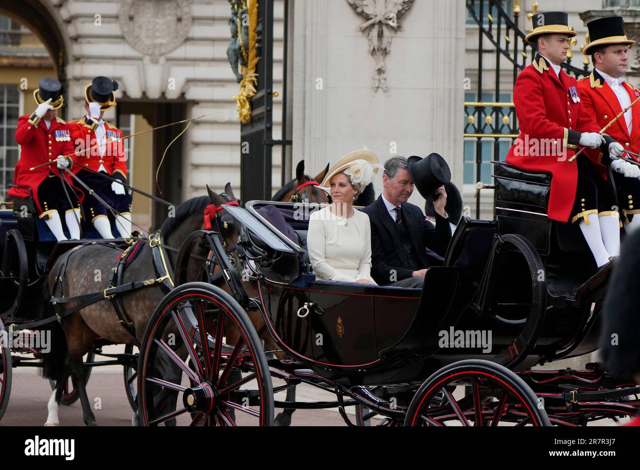 Sophie, Countess of Wessex, leaves Buckingham Palace to take part in ...
