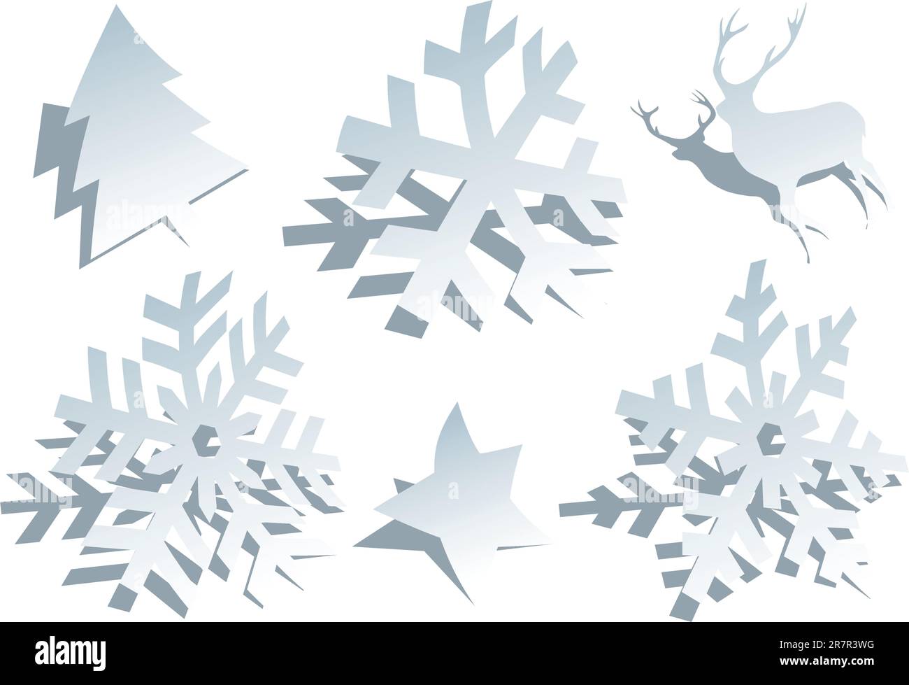 Set christmas paper snowflakes Stock Vector Images - Alamy