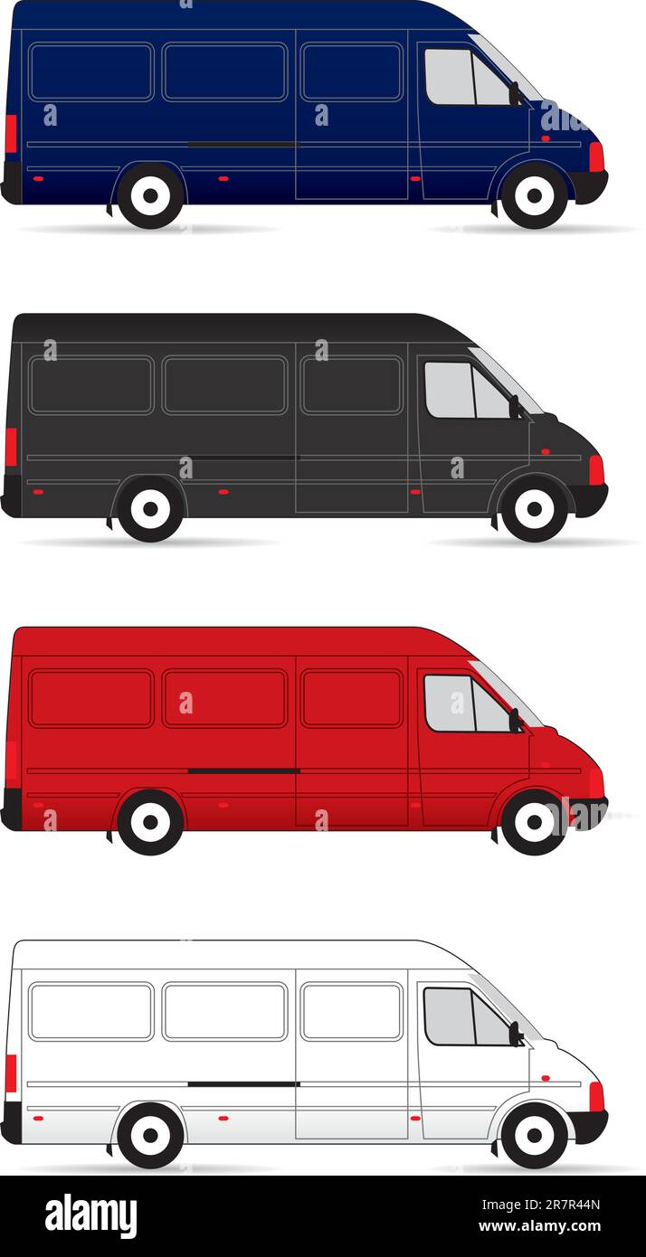 Isolated Delivery Vans on white background. Vector illustration Stock ...