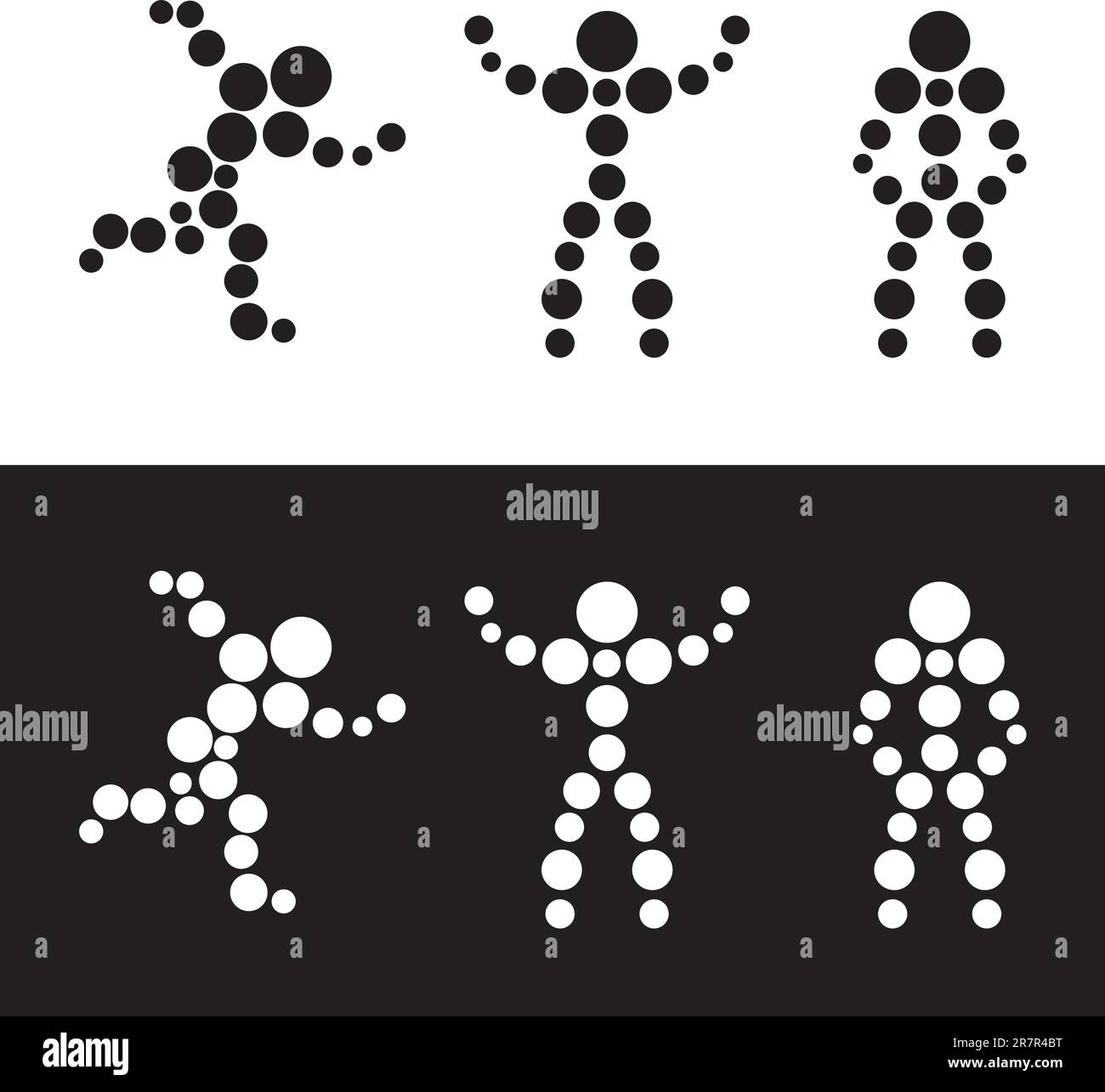 Abstract silhouette of people. Sphere. Black and white vector ...