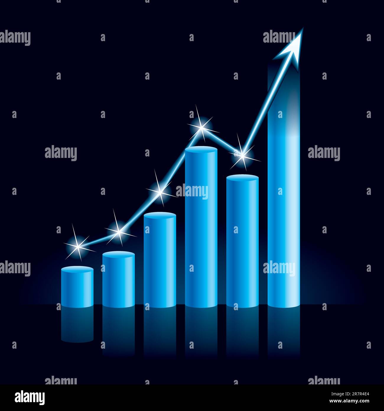 Illustration of growing bull trend chart Stock Vector Image & Art - Alamy