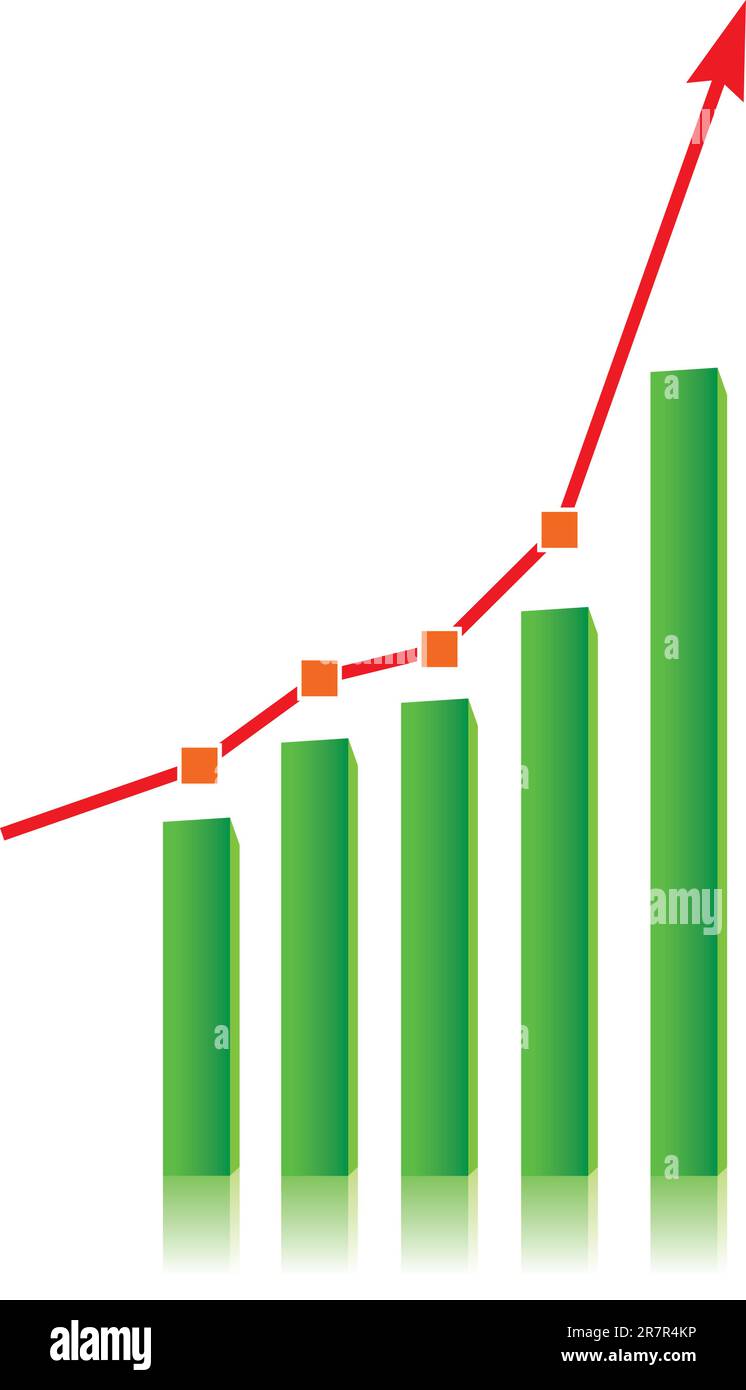 Illustration of growing bull trend chart on white background Stock ...