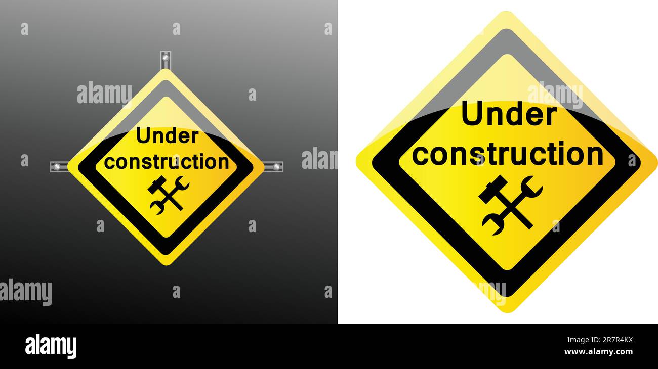 vector web icon of site under construction isolated over background ...