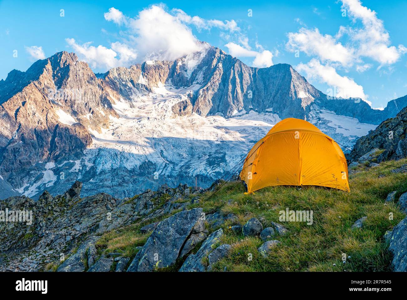 Camping tent in the Italian Alps Stock Photo - Alamy