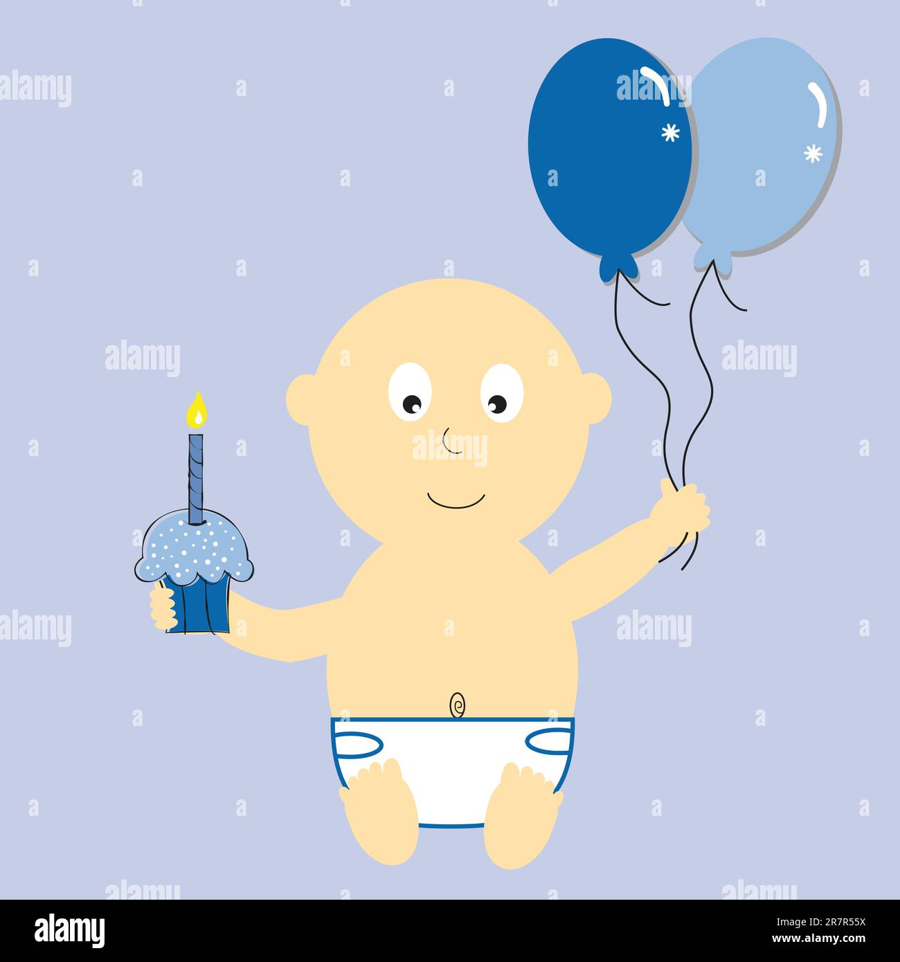 Baby boys first birthday cake Stock Vector Images - Alamy