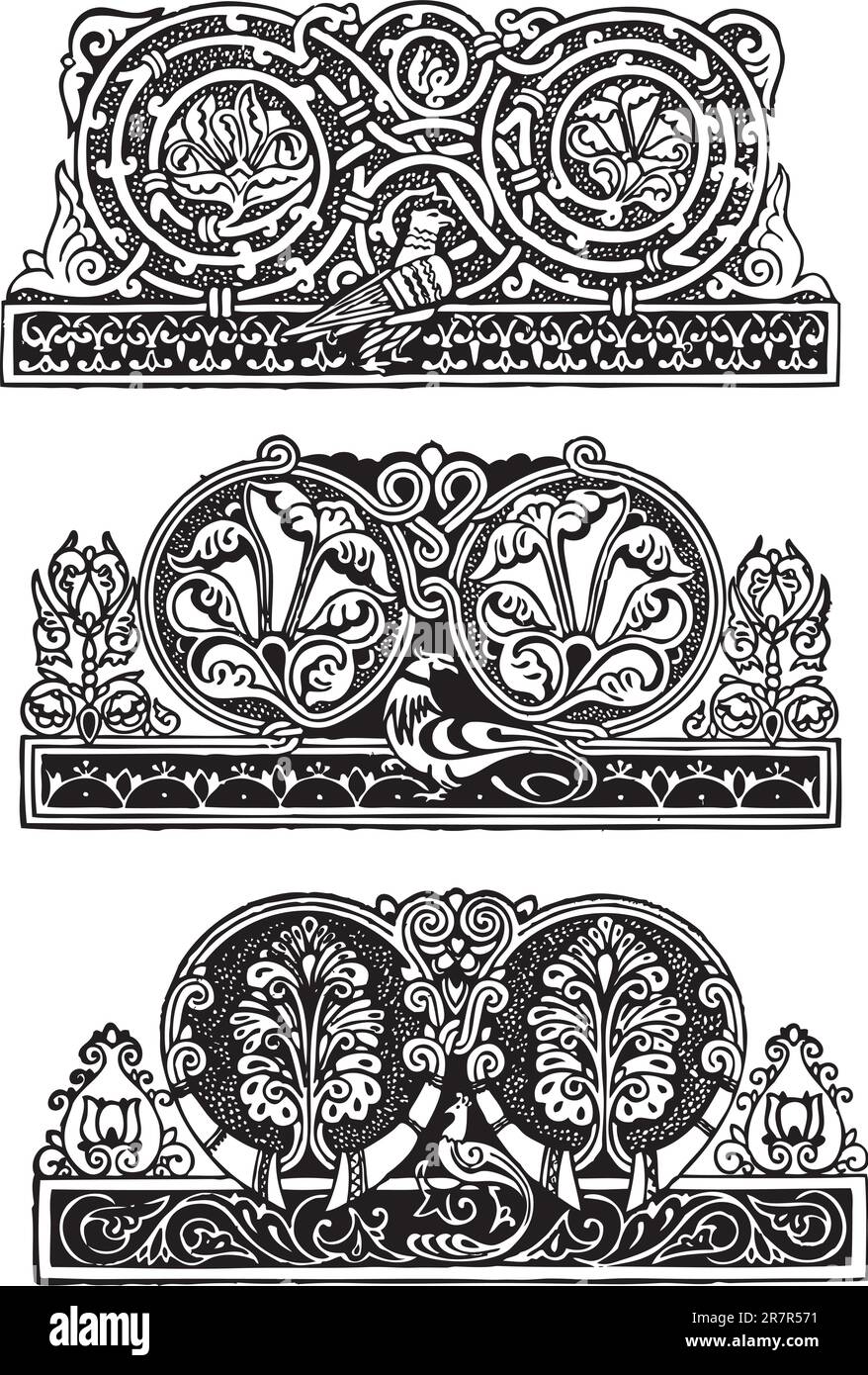 Decorative ornament in the Gothic style. Set - 2. Vector illustration ...