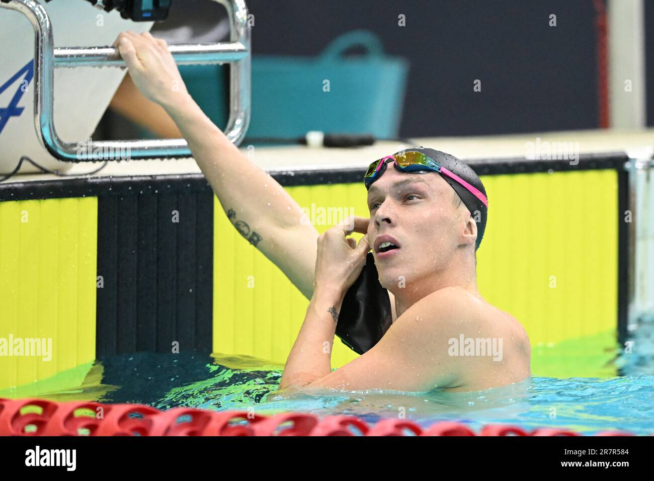 Melbourne, Australia. 17th June, 2023. Zac Stubblety-Cook reacts after ...