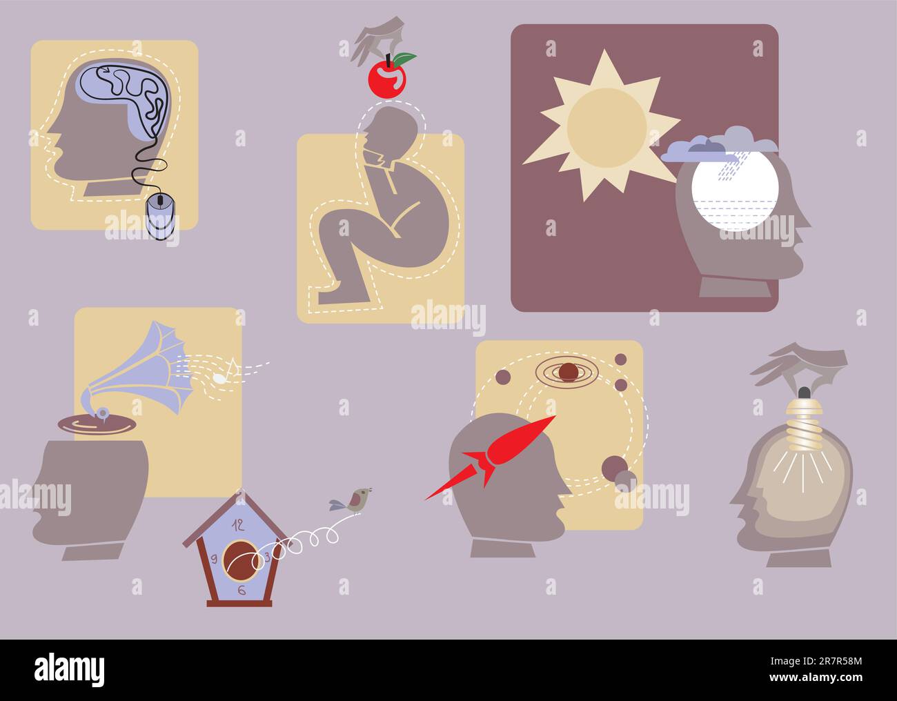 illustration of thinking process Stock Vector Image & Art - Alamy