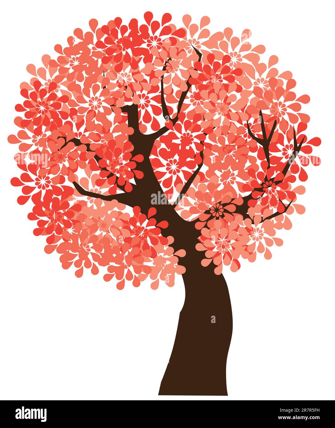 Vector illustration of a tree with flowers Stock Vector Image & Art - Alamy