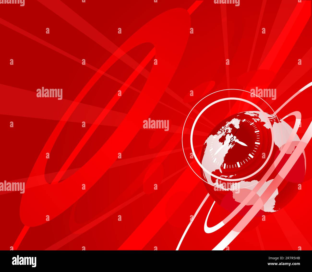 Red globe clock background illustration Stock Vector Image & Art - Alamy