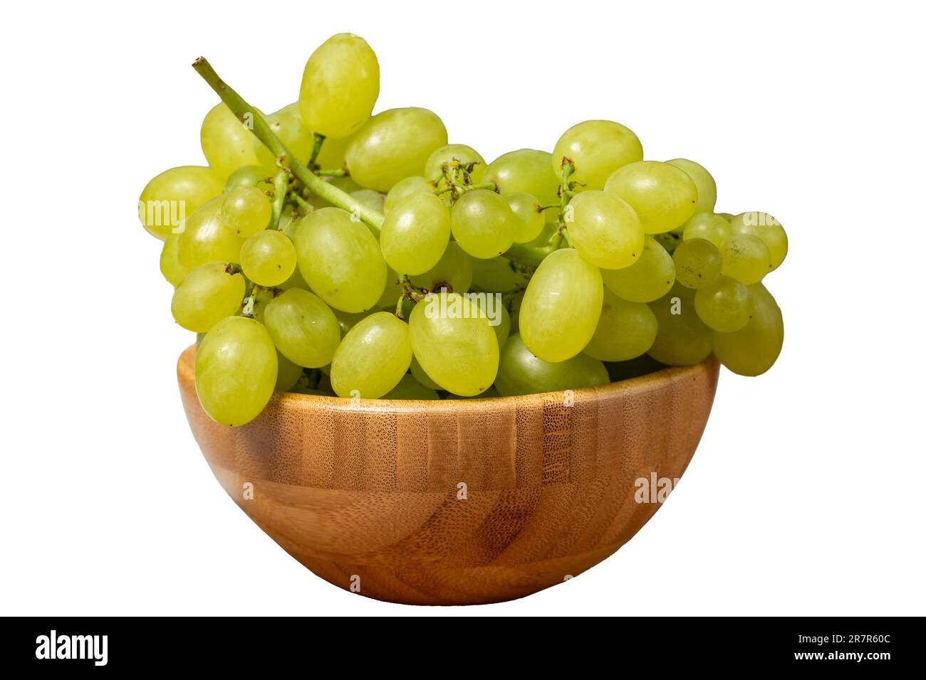 Green grapes in bowl. Organic farm products. Fresh bunch of grapes ...