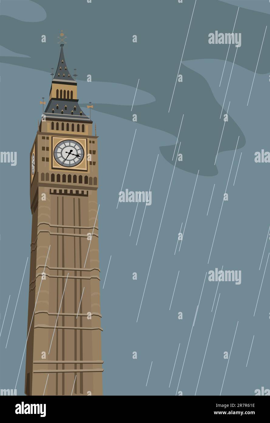 With clock tower Stock Vector Images - Alamy