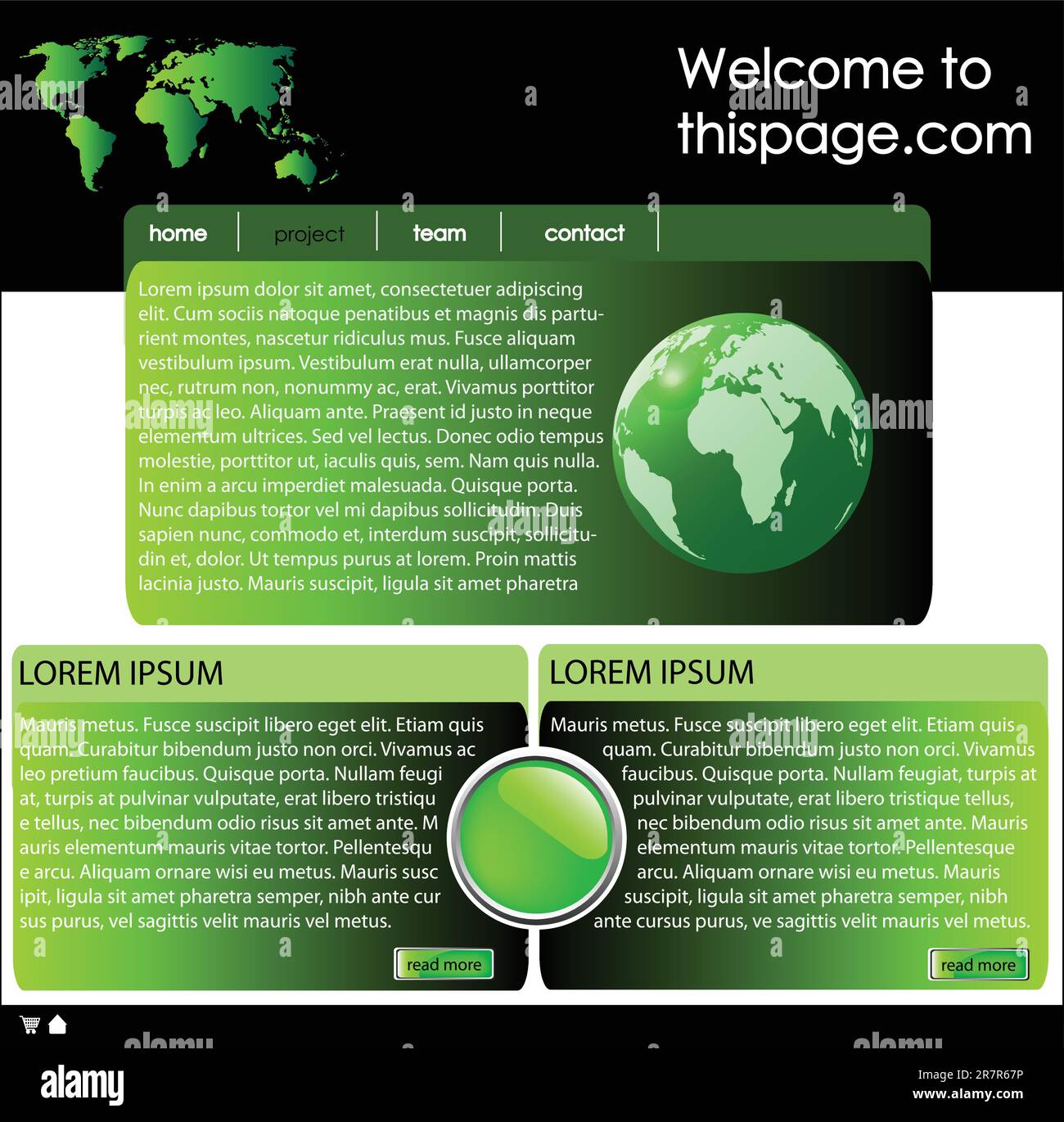 nice web site template banner with frame in green and yellow color ...