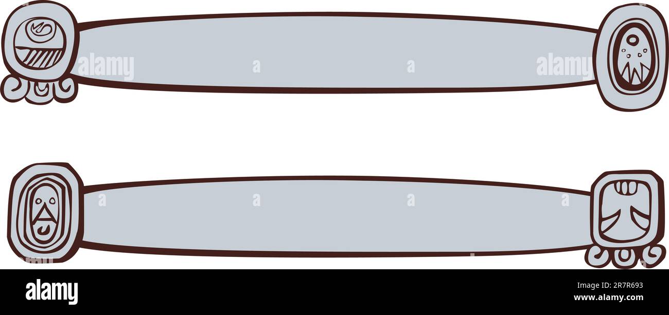 Illustrations with ancient Mayan Pyramid and calendar Stock Vector ...