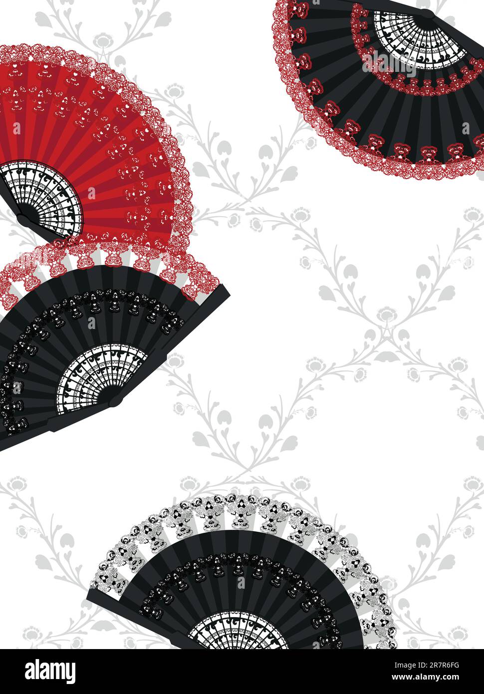 Traditional spanish fans Stock Vector Images - Alamy